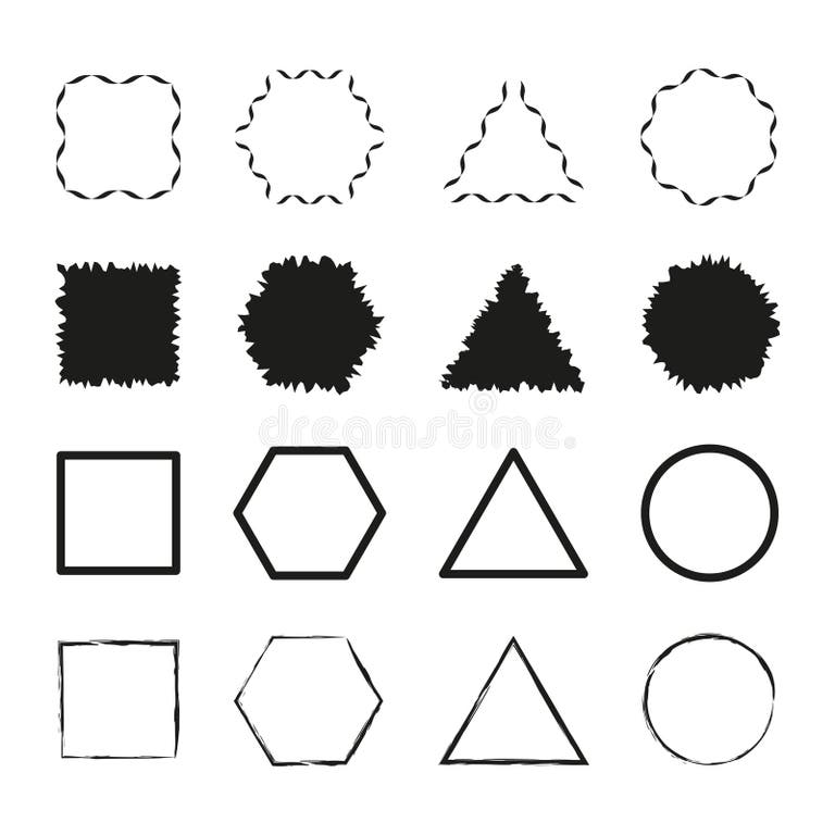 Basic Shape Icons. Minimal Form Set. Simple Geometry Collection. Vector ...