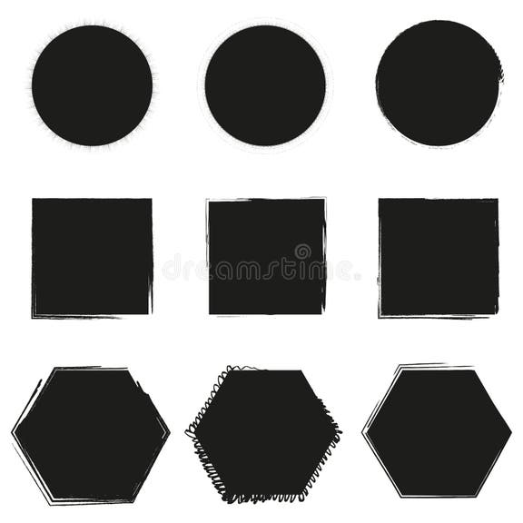 Basic Shape Icons. Solid Geometric Set. Square Circle Hexagon. Vector ...