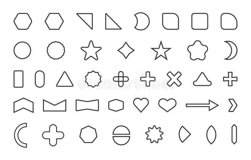 Basic Shape Outlines, Basic Shapes, Simple Geometry Shapes Outline ... Basic Shape Outlines, Basic Shapes, Simple Geometry Shapes Outline ...