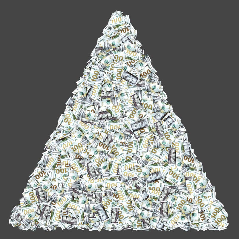 Basic Shapes with Dollar Paper Money Banknotes. Isolated on Gray ...