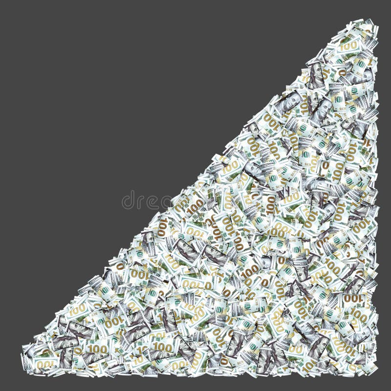 Basic Shapes with Dollar Paper Money Banknotes. Isolated on Gray ...