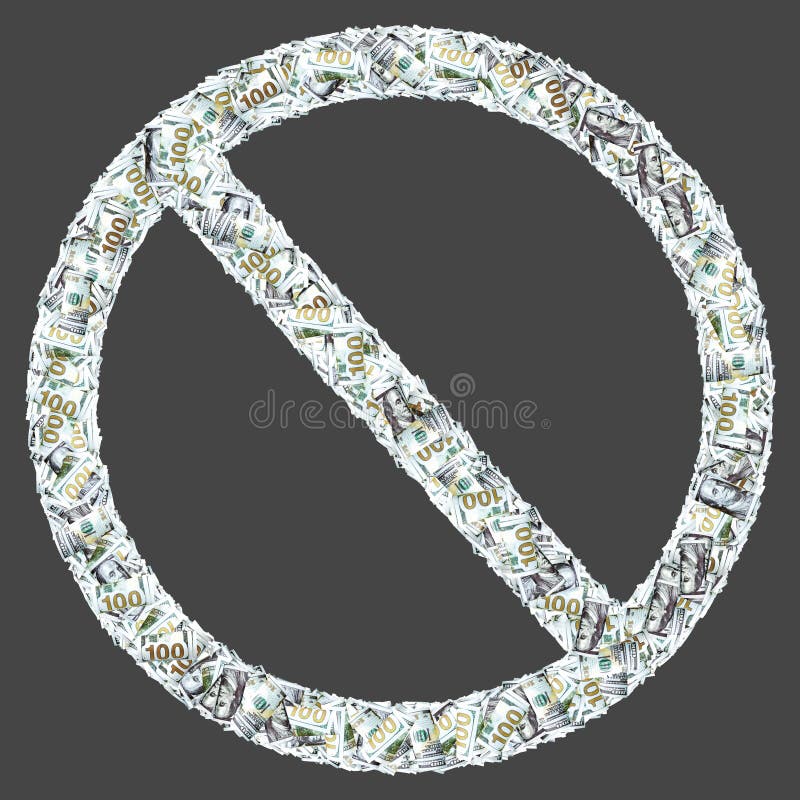 Basic Shapes with Dollar Paper Money Banknotes. Isolated on Gray ...