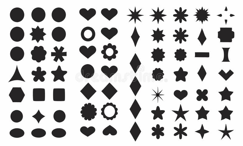 Basic Shapes Geometric Design Elements Silhouette Icons Simple Symbols ...