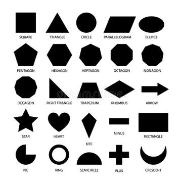 Black Outline Basic Shapes Stock Illustrations – 1,536 Black Outline ...