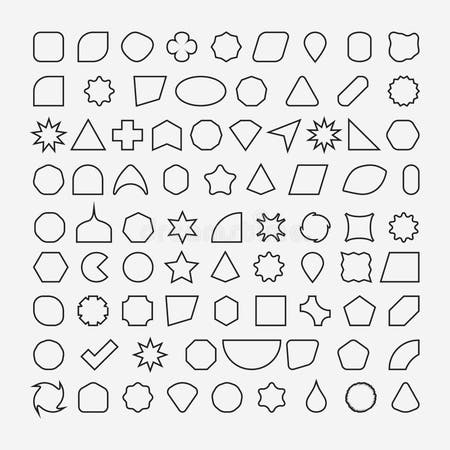 80 Basic Shapes Outline Eps 10 Stock Vector - Illustration of star ...