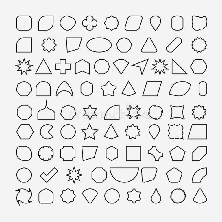 80 Basic Shapes Outline Eps 10 Stock Vector - Illustration of star ...