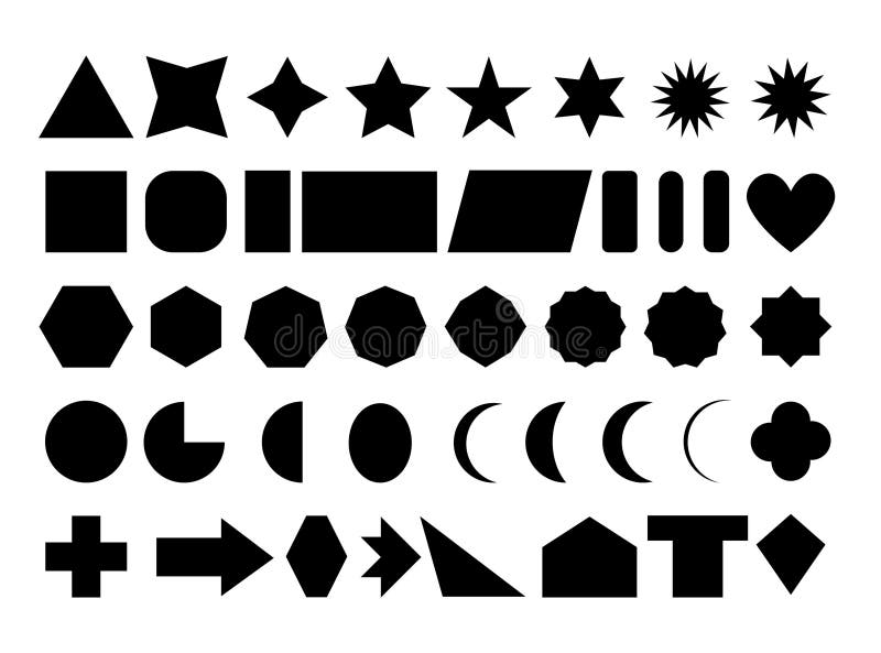 Black Outline Basic Shapes Stock Illustrations – 577 Black Outline ...