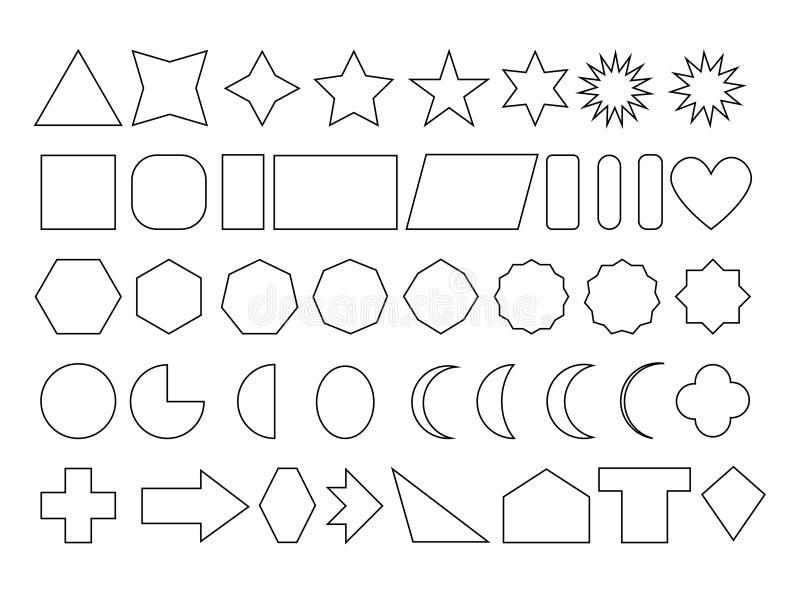 Black Outline Basic Shapes Stock Illustrations – 742 Black Outline ...