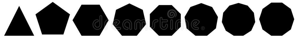 Basic Shapes, Polygons Set Elements Stock Vector - Illustration of ...