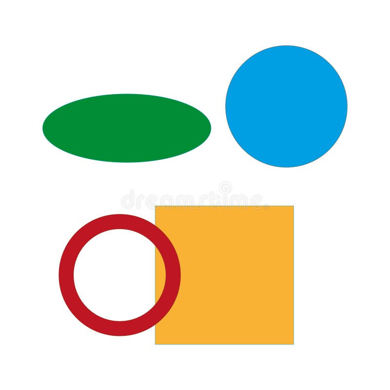 Basic Shapes Set. Colorful Geometric Forms. Abstract Simple Layout ...