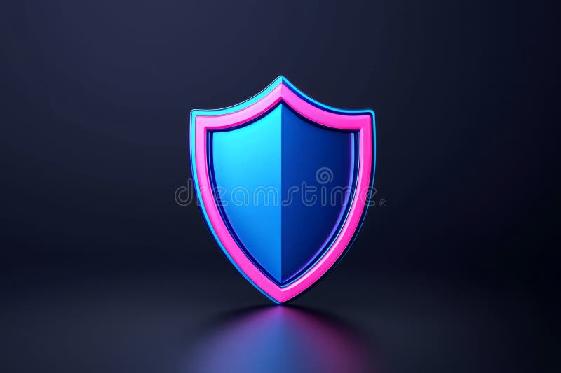 A Basic Shield Symbol with Network Nodes, Indicating Cybersecurity ...