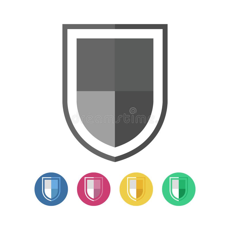 Elegant Banner Heater Flat Top Shield Icons Stock Vector - Illustration ...