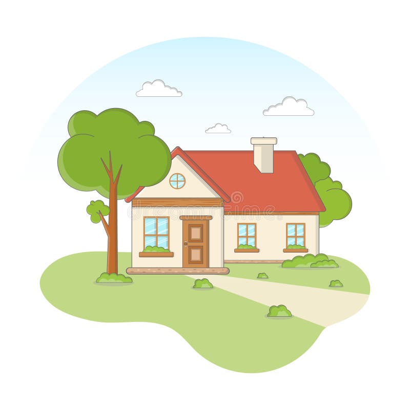 Basic Simple House in Flat Design Stock Vector - Illustration of flat ...