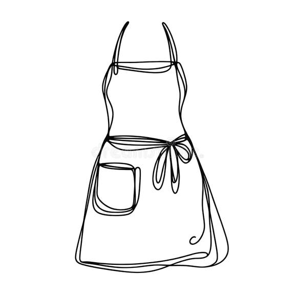 A Basic Sketch of an Apron on a Blank, White Backdrop. Stock ...