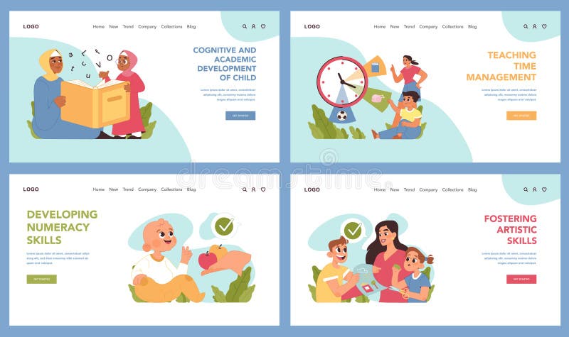 Basic Skills Set. Flat Vector Illustration Stock Vector - Illustration ...