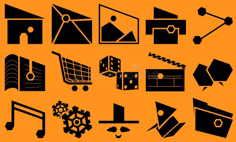 Basic Slant Icon Set stock vector. Illustration of cart - 56062329