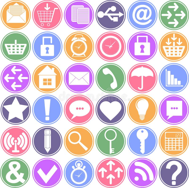 Basic Smartphone Icons Set. Apps Stock Vector - Illustration of label ...