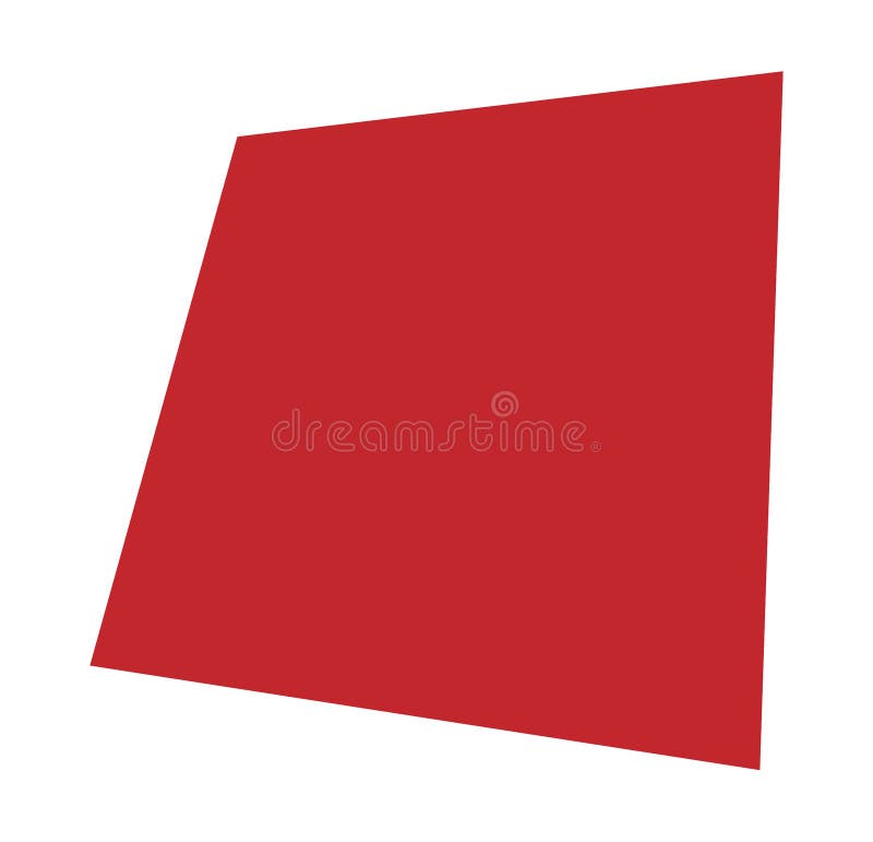 Basic Square Shape, Square Plane in Perspective. 3D Flat Angle Trapeze ...
