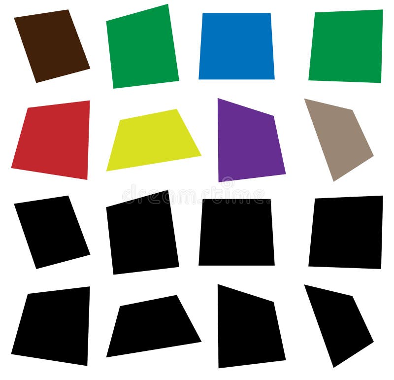 Basic Square Shape, Square Plane in Perspective. 3D Flat Angle Trapeze ...