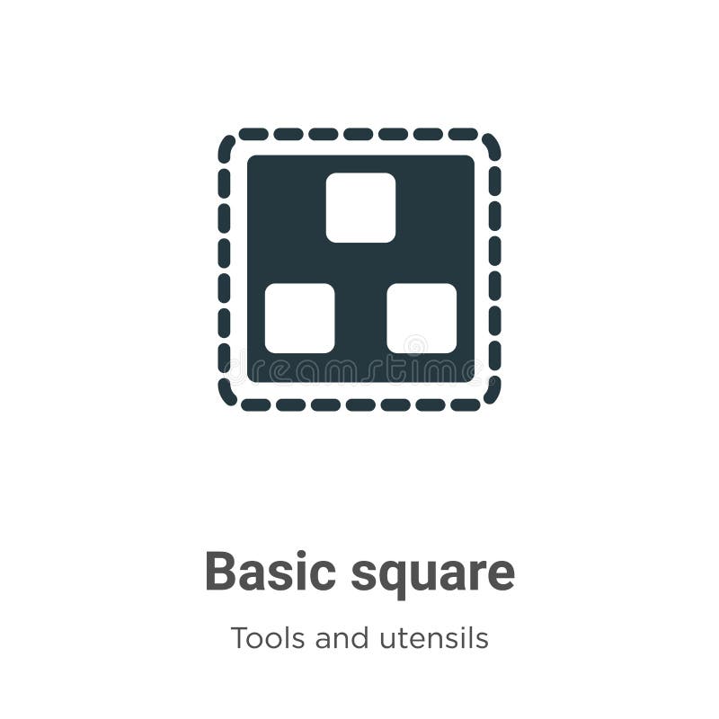 Basic Square Outline Icon. Isolated Line Vector Illustration from Tools ...