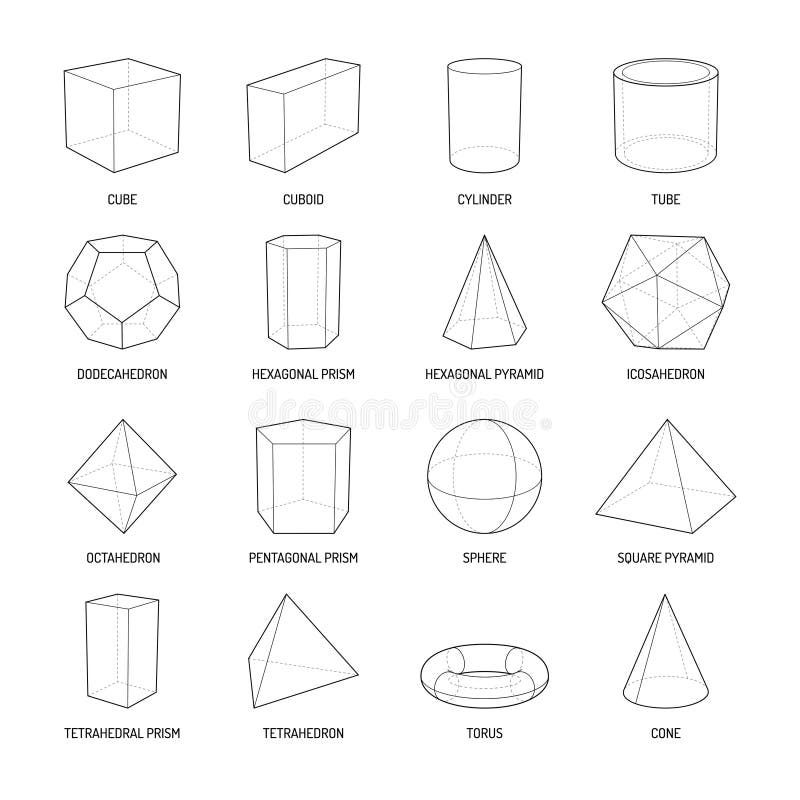 Basic Stereometry Shapes Realistic Color Set Stock Vector ...