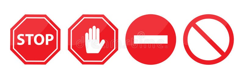 Basic stop symbols stock vector. Illustration of abstract - 182354162