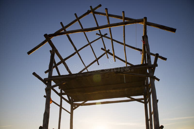 Basic structure for a hut stock image. Image of structure - 136675355