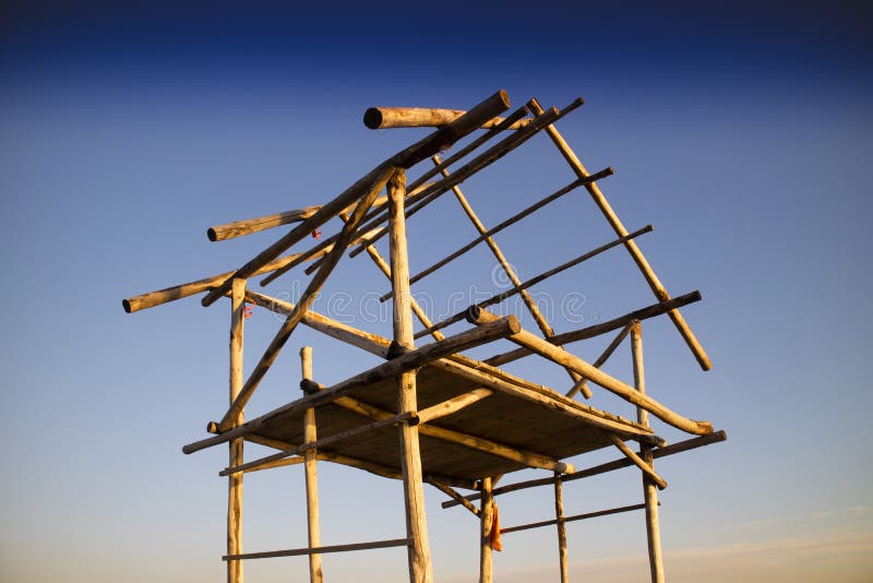 Basic structure for a hut stock photo. Image of heritage - 136675410