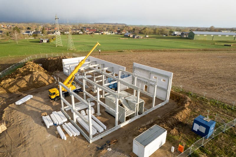 The Basic Structure of an Industrial Building is Erected on a ...