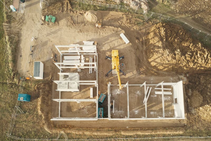 The Basic Structure of an Industrial Building is Erected on a ...