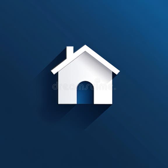 A Basic, Stylized Icon of a White House Featuring a Slanted Roof, a ...