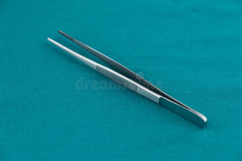 Basic Surgical Instrument Stainless Steel Smooth Forceps Isolated on ...