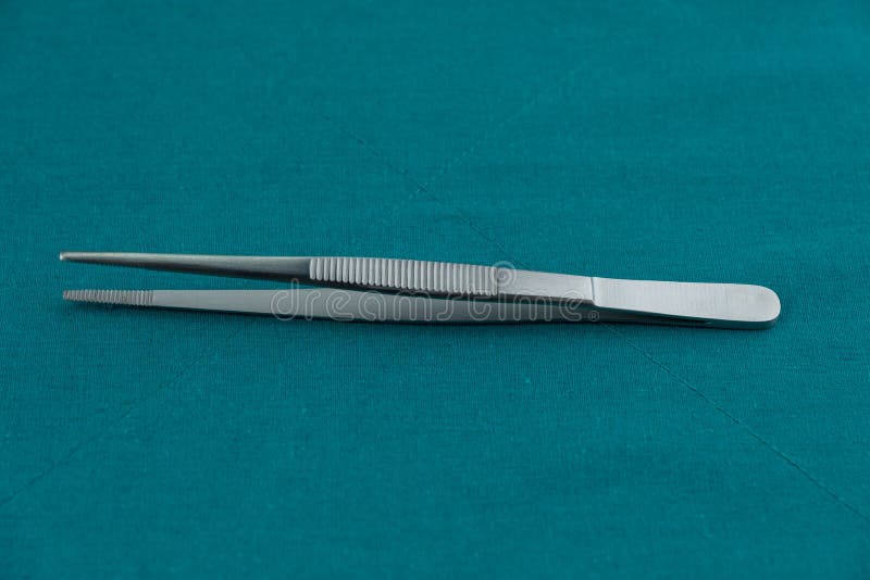 Basic Surgical Instrument Stainless Steel Smooth Forceps Isolated on ...