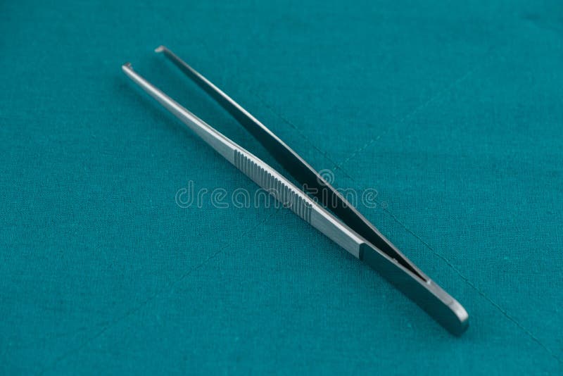 Basic Surgical Instrument Stainless Steel Tissue Forceps Isolated on ...