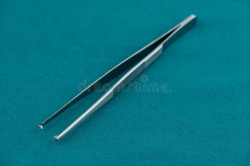 Basic Surgical Instrument Stainless Steel Tissue Forceps Isolated on ...