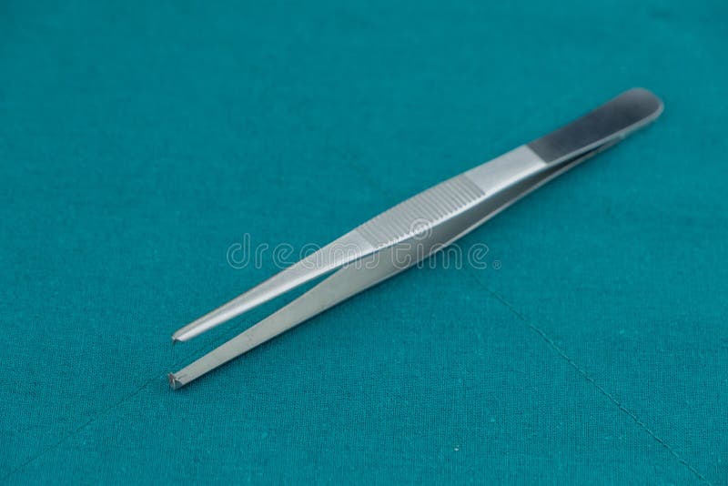 Basic Surgical Instrument Stainless Steel Tissue Forceps Isolated on ...