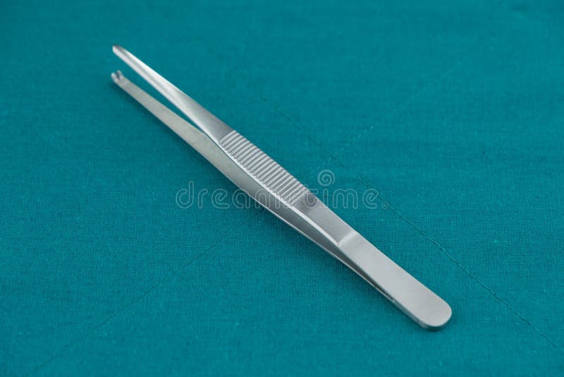 Basic Surgical Instrument Stainless Steel Tissue Forceps Isolated on ...