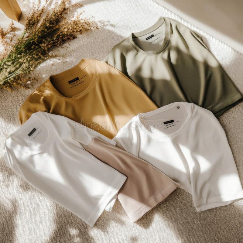 Basic T-Shirts in Assorted Colors Stock Illustration - Illustration of ...