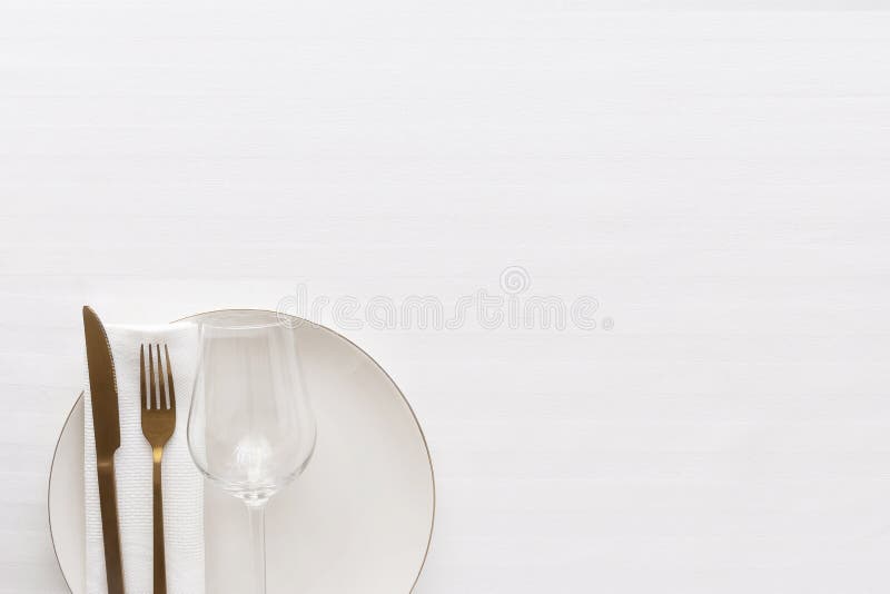 Basic Table Setting for Home or Restaurant. Stock Image - Image of ...
