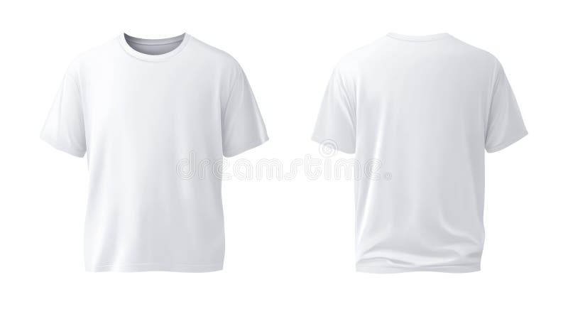 Basic Tee Mockup Front and Back, White Background Stock Image - Image ...