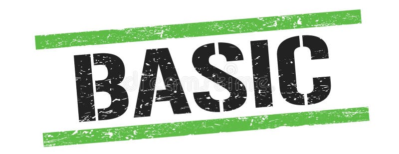 BASIC Text on Black Green Vintage Lines Stamp Stock Illustration ...