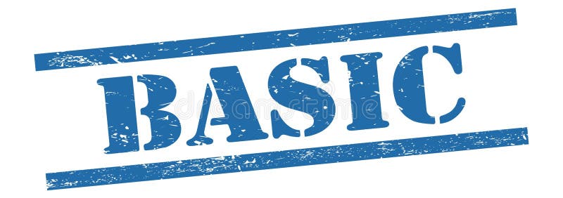 BASIC Text on Blue Grungy Lines Stamp Stock Illustration - Illustration ...