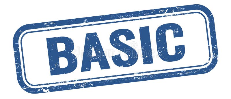 BASIC Text on Blue Grungy Vintage Stamp Stock Illustration ...