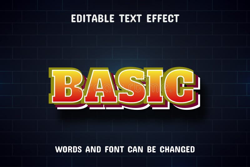 Basic Text - Editable Text Effect Stock Vector - Illustration of ...