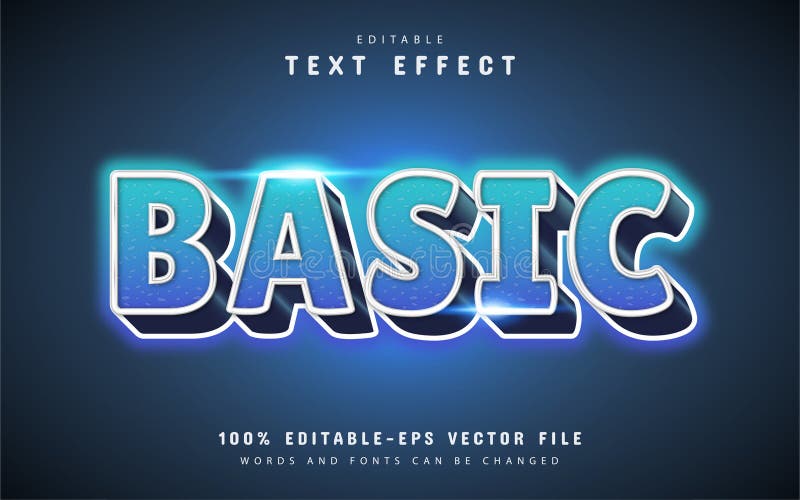Basic text effect stock vector. Illustration of trendy - 255930461