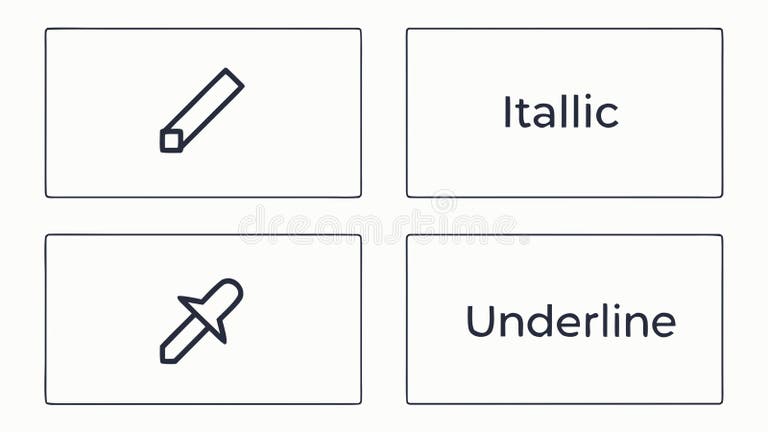 Basic Text Formatting Icons, Italic and Underline, Vector Design Generative AI Stock Vector ...