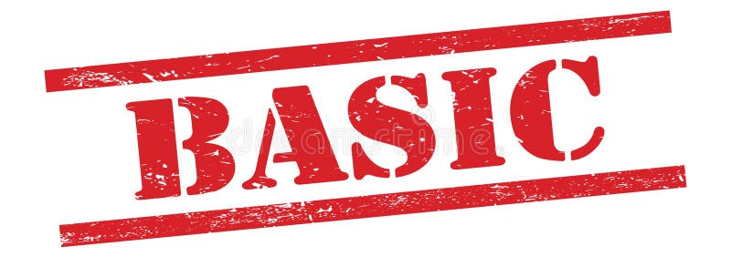 BASIC Text on Red Grungy Lines Stamp Stock Illustration - Illustration ...