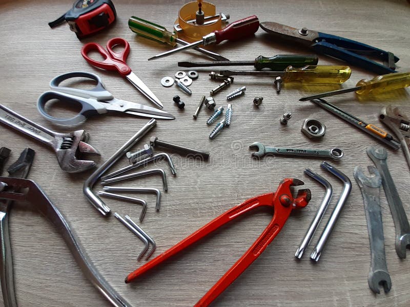 Basic Tools on Desk stock image. Image of wing, desk - 161132981