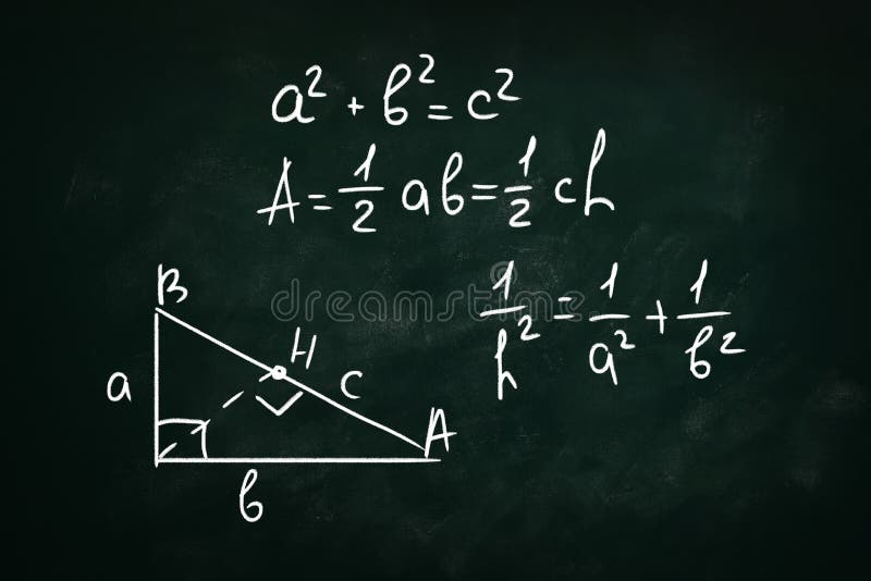Basic Triangle Area Formulas and Pythagorean Theorem Written on ...