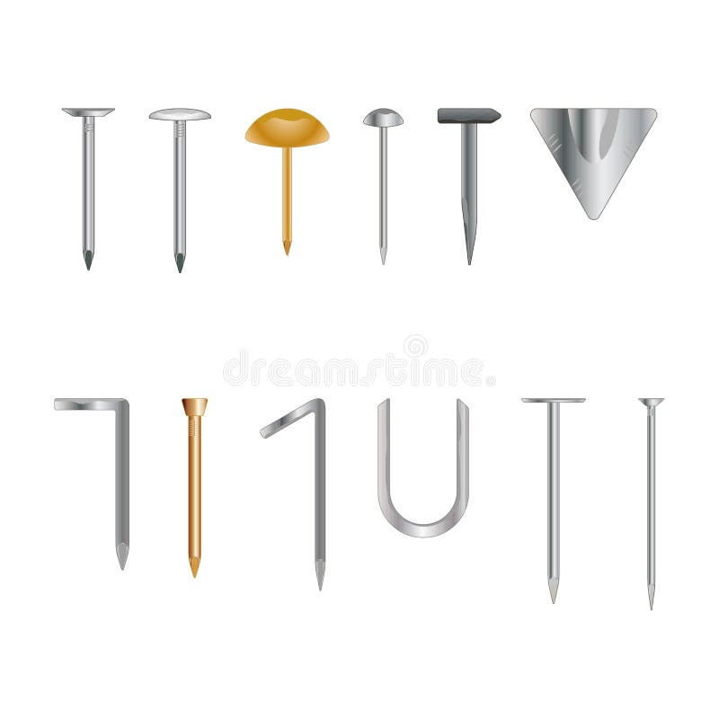 Basic tyapes of nails stock vector. Illustration of nailed - 244903737